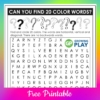 Colors Word Search Free Printable: A Rainbow of Fun! - Growing Play