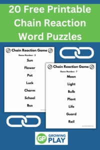 Chain Reaction Word Game - Free Printable - Growing Play