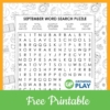 September Word Search Free Printable - Growing Play