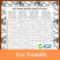 NFL Teams Word Search Puzzle - Free Printable - Growing Play
