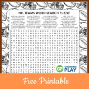 NFL Teams Word Search Puzzle - Free Printable - Growing Play