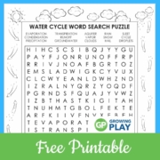 Water Cycle Word Search Free Printable - Growing Play