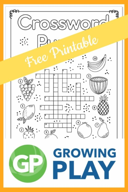 Fruit Crossword Puzzle Free Printable - Growing Play