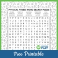 Physical Fitness Word Search - Free Printable - Growing Play