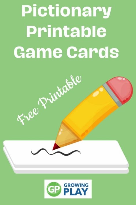 Pictionary Printable Game Cards - Free - Growing Play