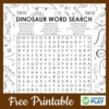 Dinosaur Word Search Puzzle - Free - Growing Play