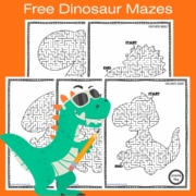 Dinosaur Maze PDF Packet - Free Printables - Growing Play