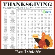 Thanksgiving Word Search Hard Printable Free Puzzles - Growing Play