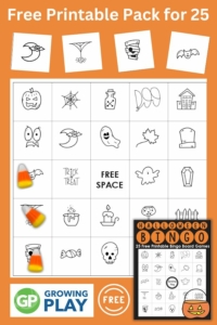 Printable Halloween Bingo Cards for Classroom - FREE - Growing Play