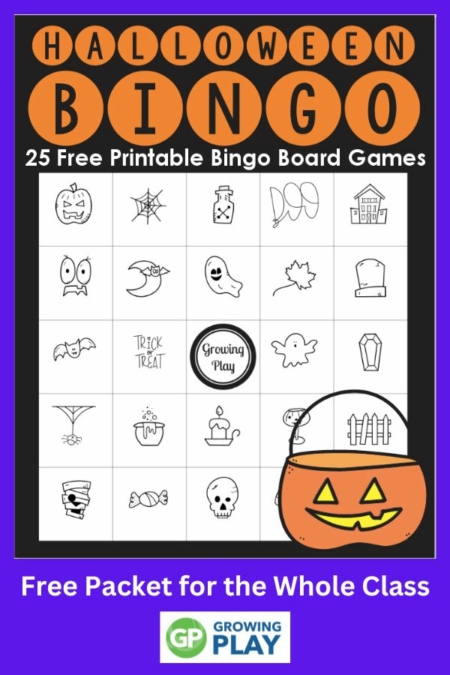 Printable Halloween Bingo Cards for Classroom - FREE - Growing Play