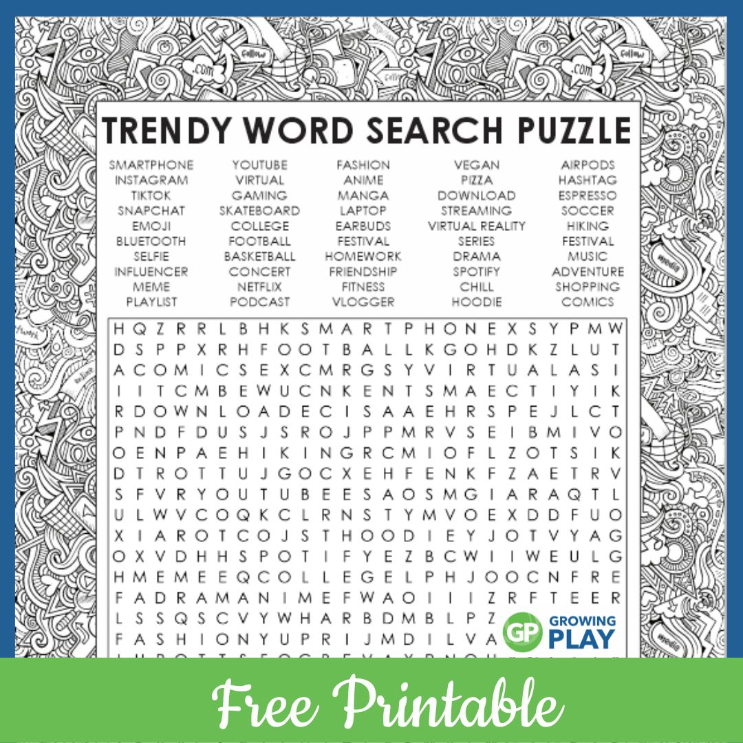 Sports Word Search Growing Play