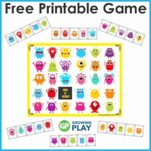 Monster Memory Game for Kids - Free Printable - Growing Play