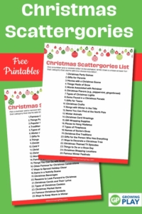 Christmas Scattergories List - Free Printable Game - Growing Play