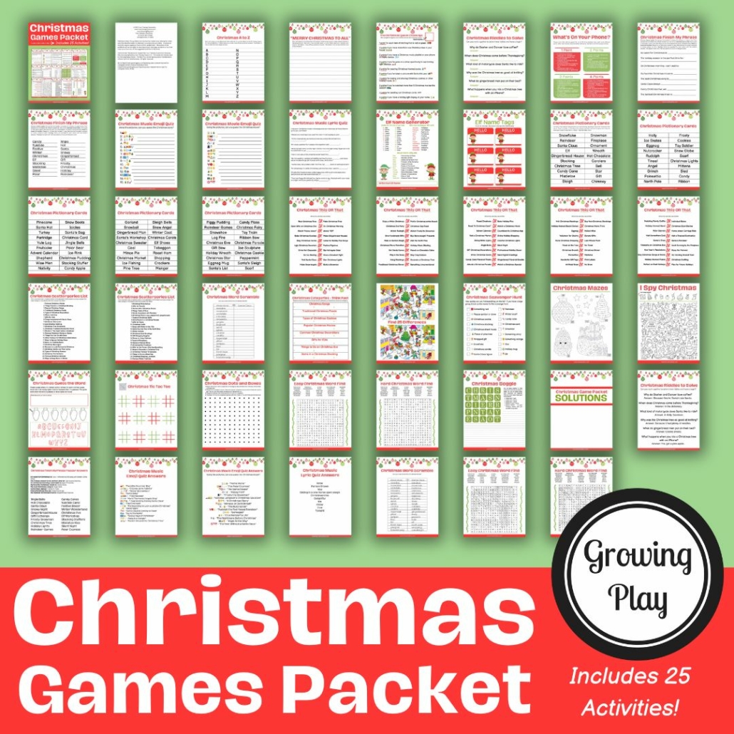 Printable Christmas Games - Growing Play