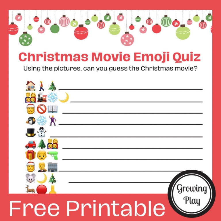 Christmas Movie Emoji Game Printable - Free - Growing Play