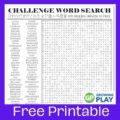 Difficult Word Search Puzzle - Free Challenge Printable - Growing Play