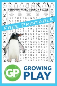 Penguin Word Search - Free Printable PDF - Growing Play