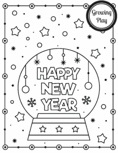 New Year Coloring Pages - Free Printables - Growing Play