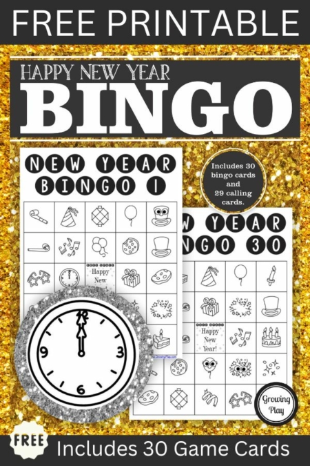 New Year Bingo Printable - FREE PDF - Growing Play