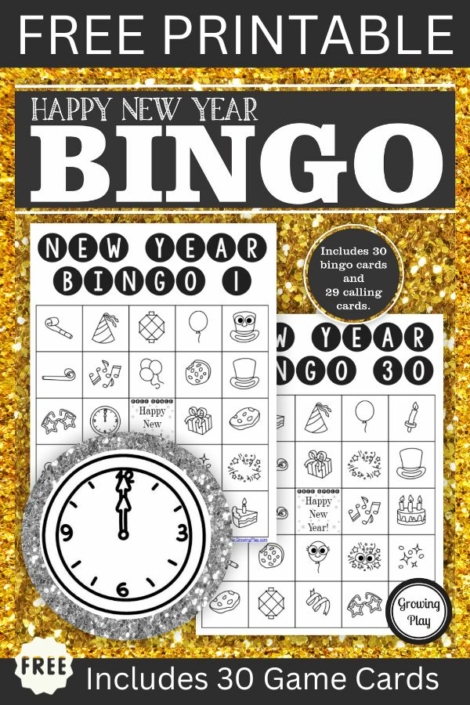 New Year Bingo Printable - FREE PDF - Growing Play