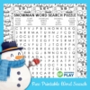 Snowman Word Search - Free Printable - Growing Play