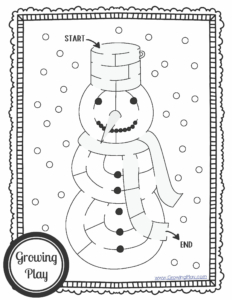 Snowman Maze Free Printable PDF Packet - Growing Play