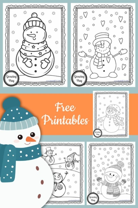 Cute Snowman Coloring Pages - Free Printable - Growing Play
