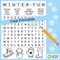 Easy Winter Word Search Free Printable for Kids - Growing Play