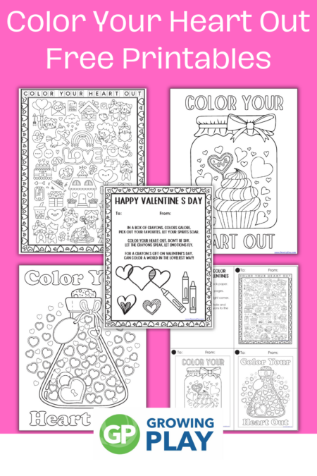Color Your Heart Out Free Printable - Growing Play