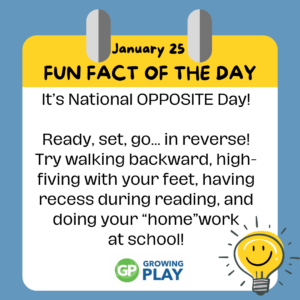January 25 Fact of the Day for Kids - Growing Play