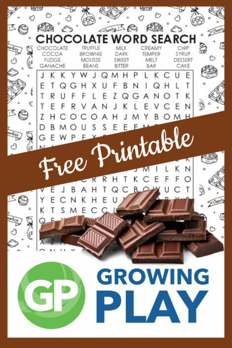 Chocolate Word Search Puzzle Print for Free Today - Growing Play