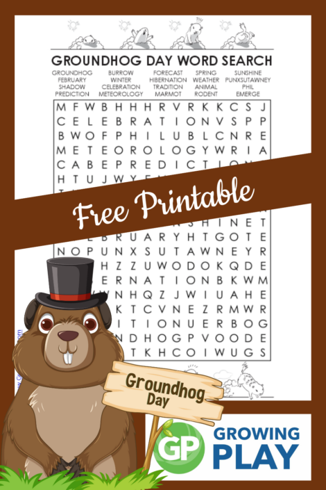 Groundhog Day Word Search Free PDF - Growing Play