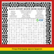 Free Printable Black History Month Word Search - Growing Play