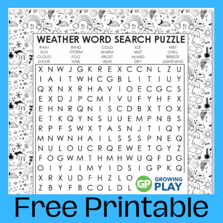 Weather Word Search Free Printable - Growing Play