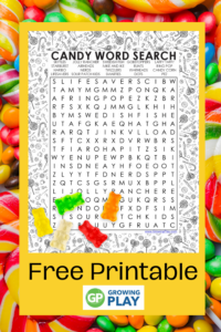 Candy Word Search Free Printable PDF - Growing Play