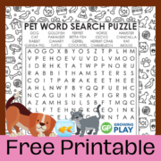 Pet Word Search Free Printable - Growing Play