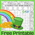 St Patricks Day Word Search Printable Free PDF - Growing Play