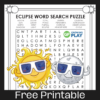 Eclipse Word Search Printable Free PDF - Growing Play