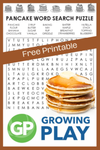 Pancake Word Search Printable Free PDF - Growing Play