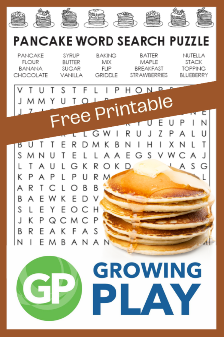 Pancake Word Search Printable Free PDF - Growing Play