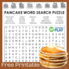 Pancake Word Search Printable Free PDF - Growing Play