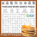 Pancake Word Search Printable Free PDF - Growing Play