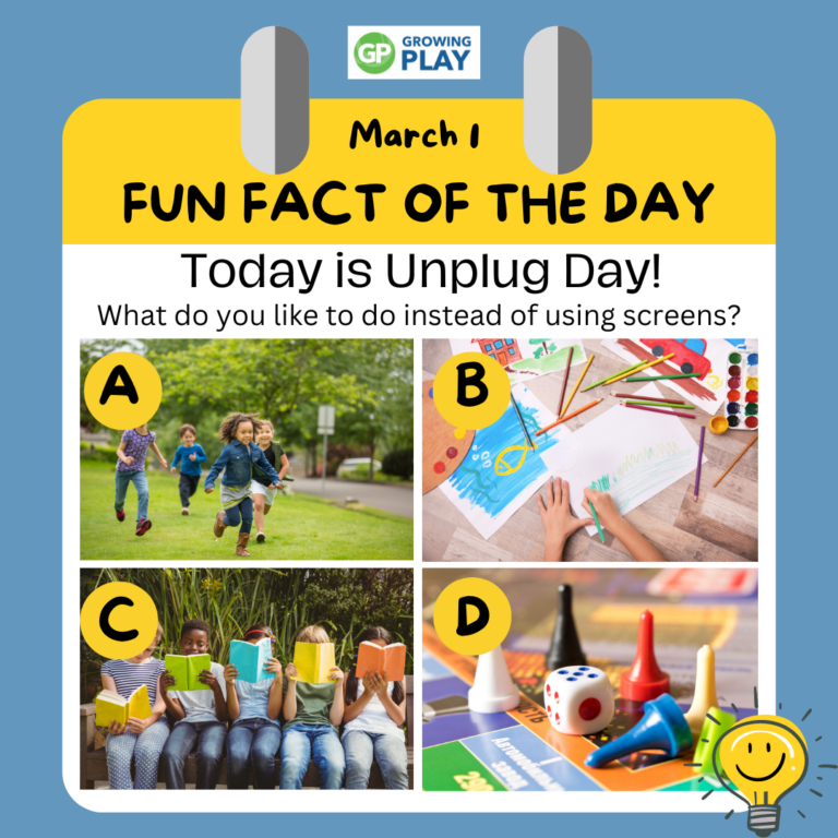 March 1 - National Unplug Day - Growing Play