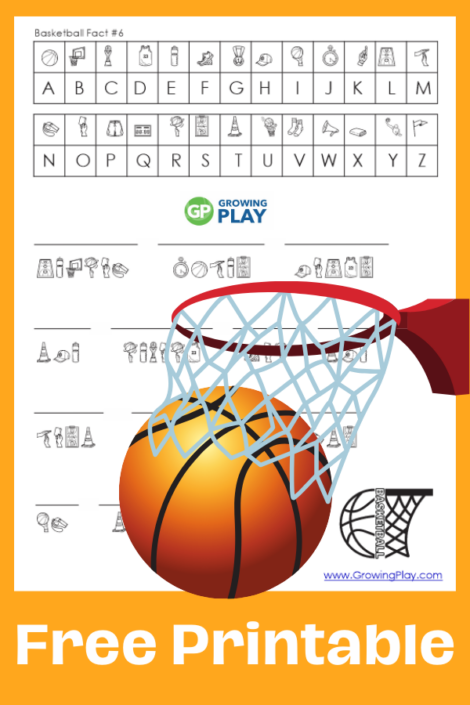 Basketball Cryptogram Puzzle Free Printable - Growing Play
