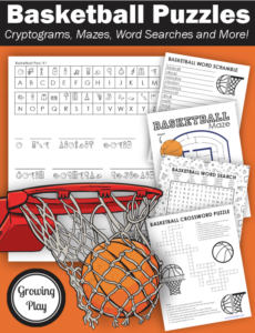 Basketball Word Puzzle Packet - Growing Play