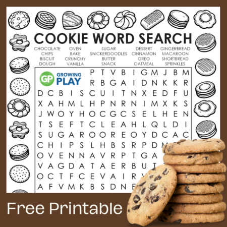 Cookie Word Search Printable Puzzle Free PDF - Growing Play