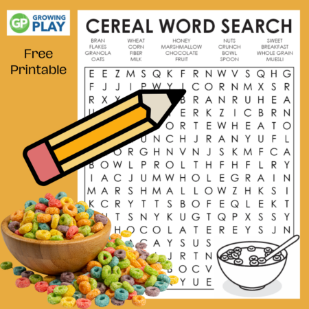 Cereal Word Search Printable - Free PDF - Growing Play