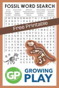 Fossil Word Search Printable - Free PDF - Growing Play