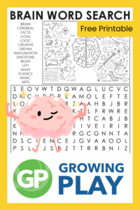 Brain Word Search Printable - Free PDF - Growing Play