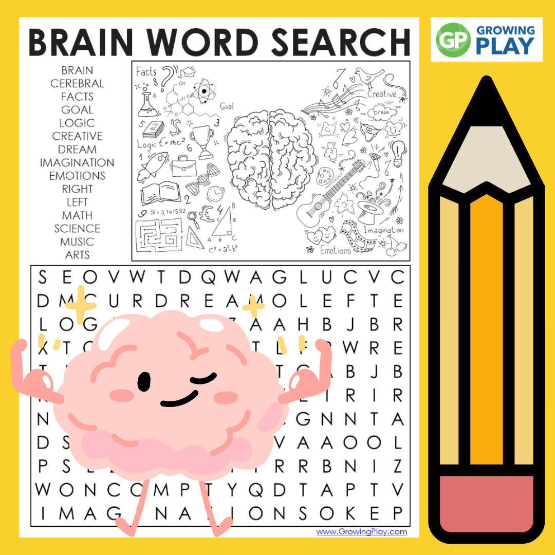 Brain Word Search Printable Free PDF Growing Play Brain Word Search Printable Free PDF Growing Play